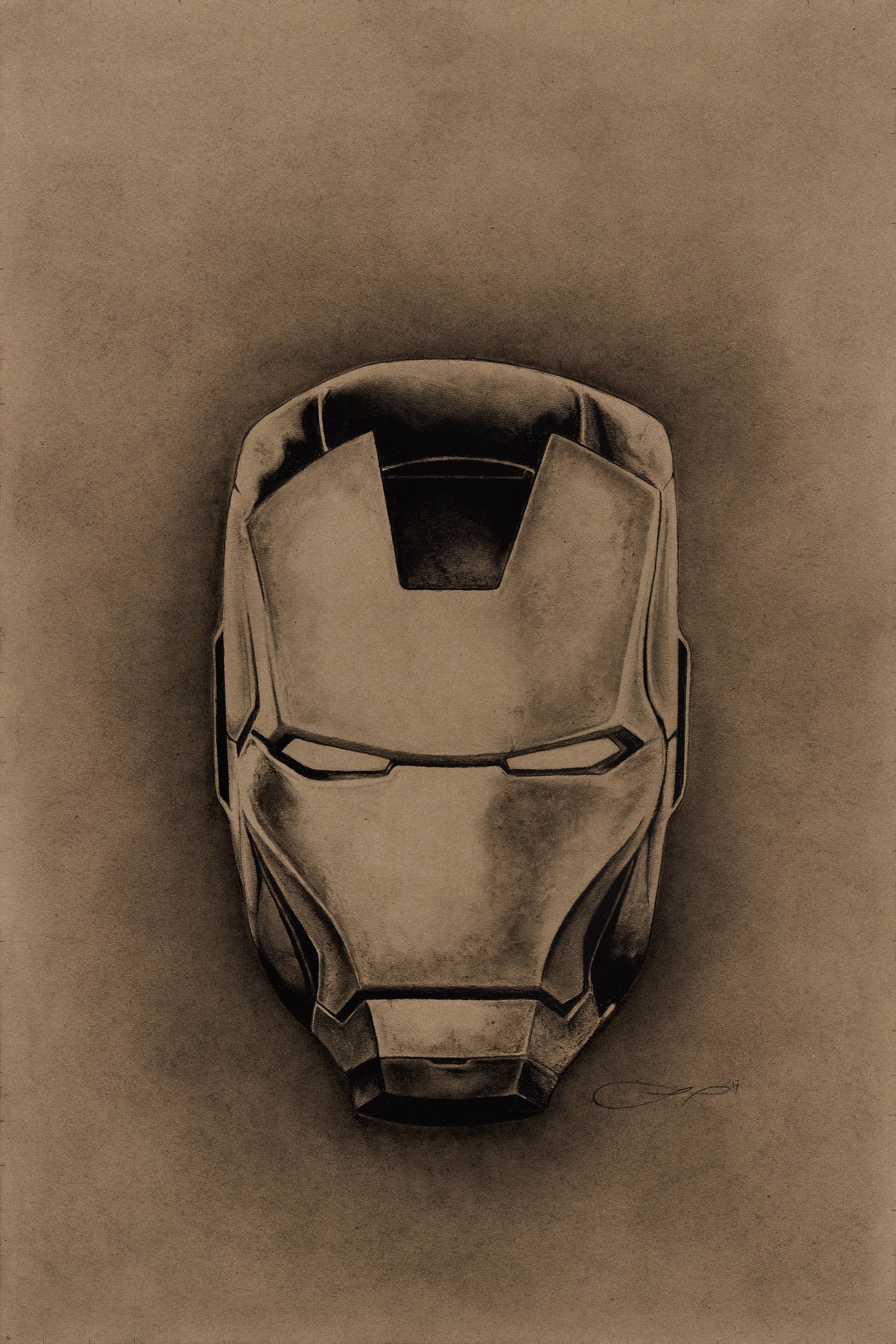 how to draw face of iron man