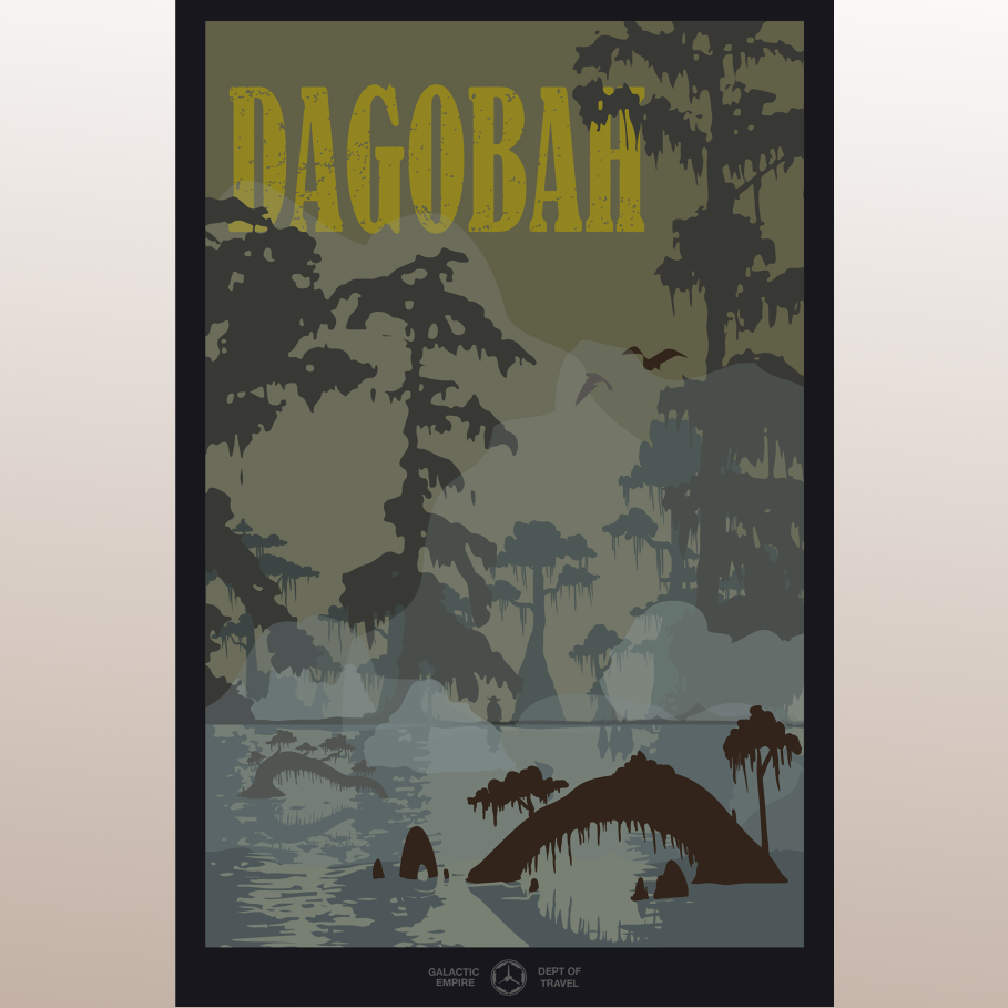 11x17 "Dagobah" Star Wars Travel Poster by Todd Anderson | Urban Arts ...